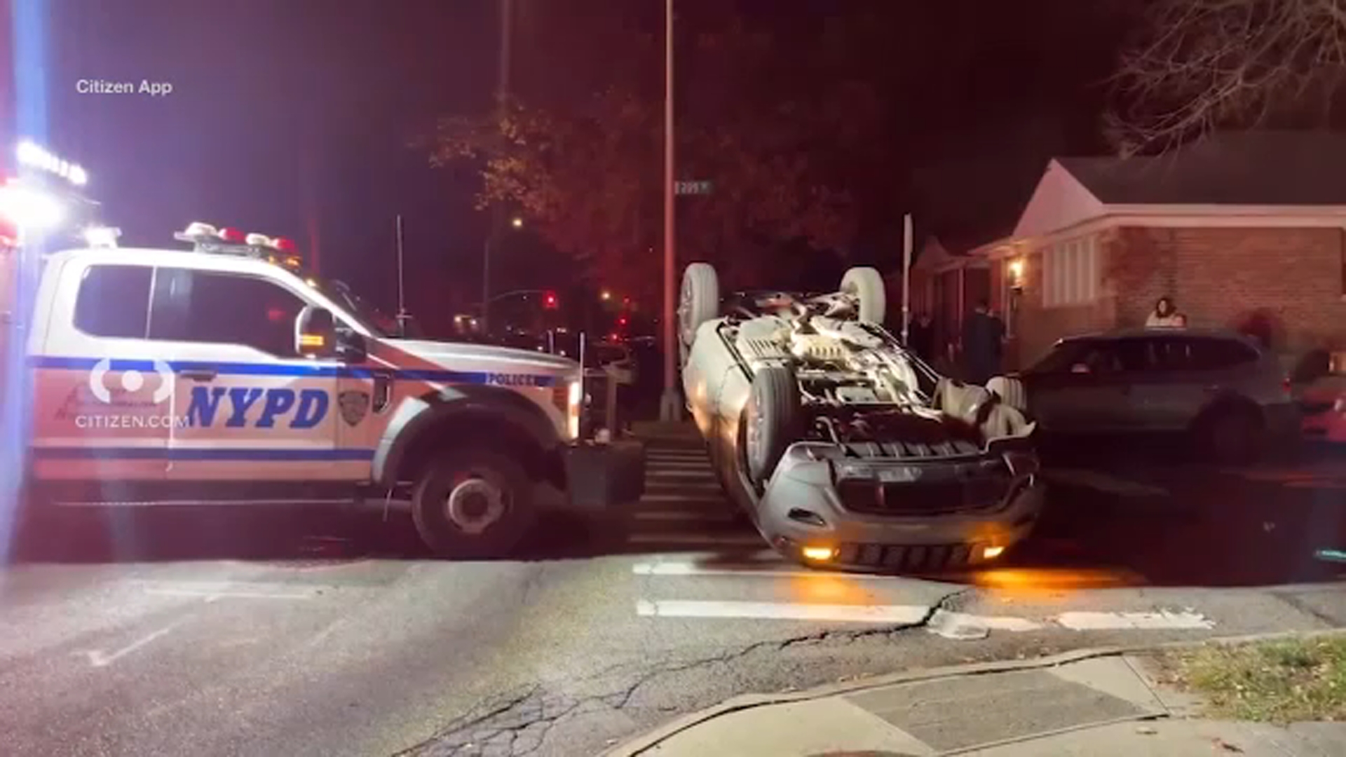 Flipped Car After Over Car Flips Over In Upper Bukit Timah, 3 Taken To